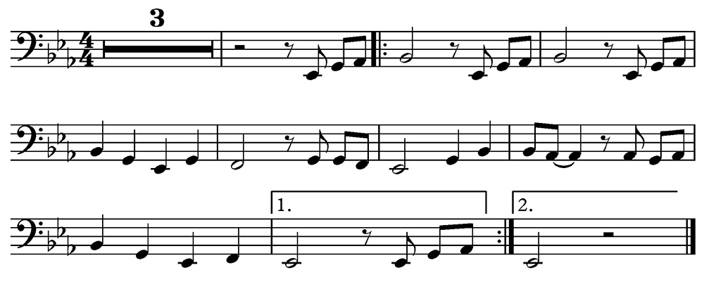 Student Brass - Eb Tuba - Bass Clef - Low